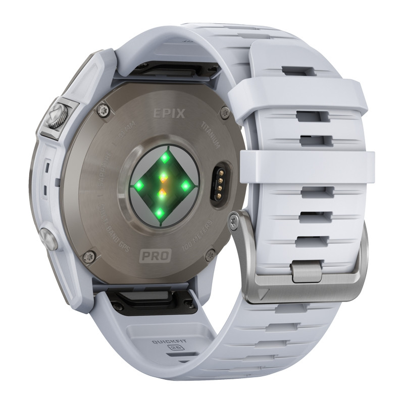 Zegarek Garmin Epix Pro 2 51 mm Sapphire tytanowy z białym paskiem + PL ...